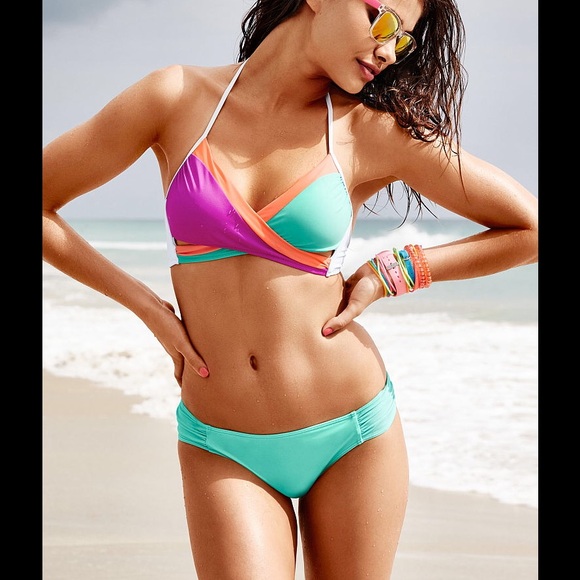 Victoria's Secret | Swim | New Victorias Secret Pink Bikini Set Colorblock Cutie Vibes | Poshmark